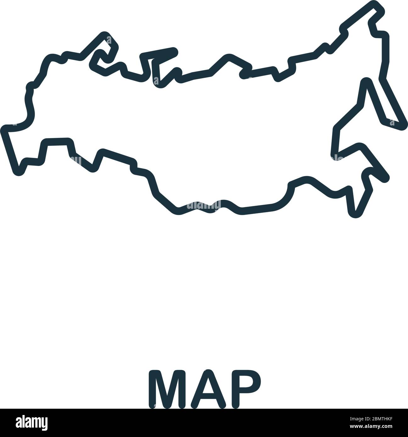 Map icon from russia collection. Simple line Map icon for templates ...