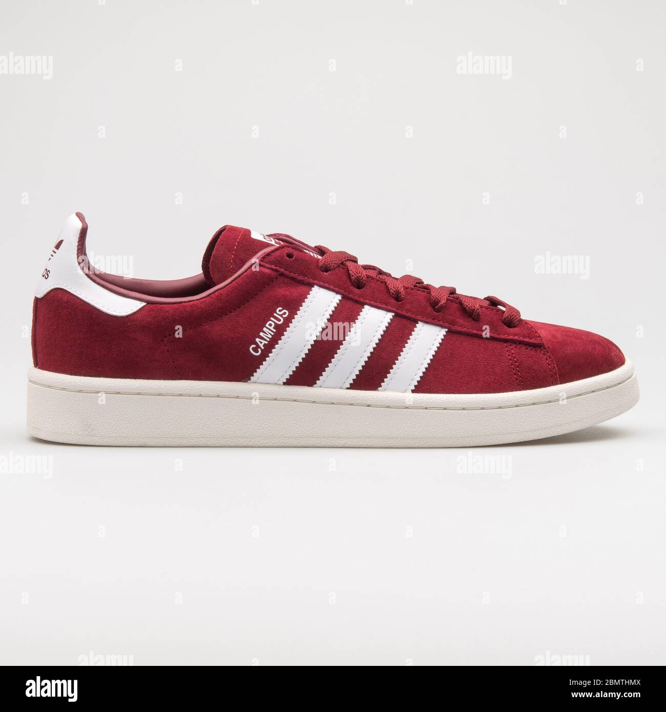 VIENNA, AUSTRIA - JANUARY 12, 2018: Adidas Campus burgundy and white ...