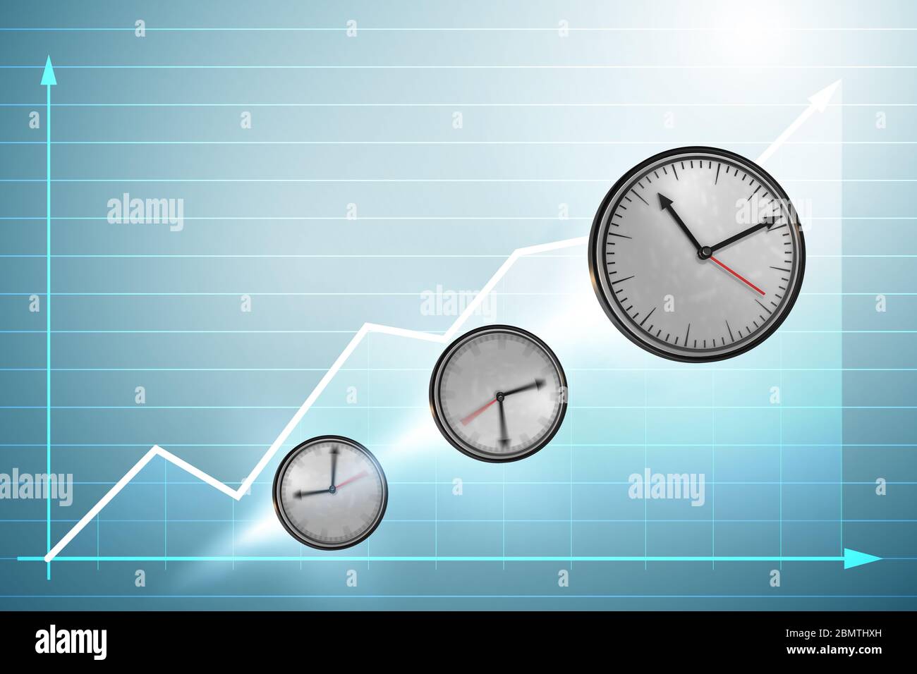 Illustration of the time and growth - 3d rendering Stock Photo - Alamy