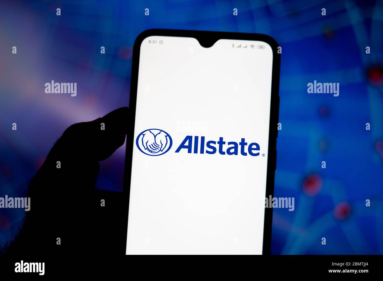In this photo illustration the Allstate Corporation logo seen displayed ...