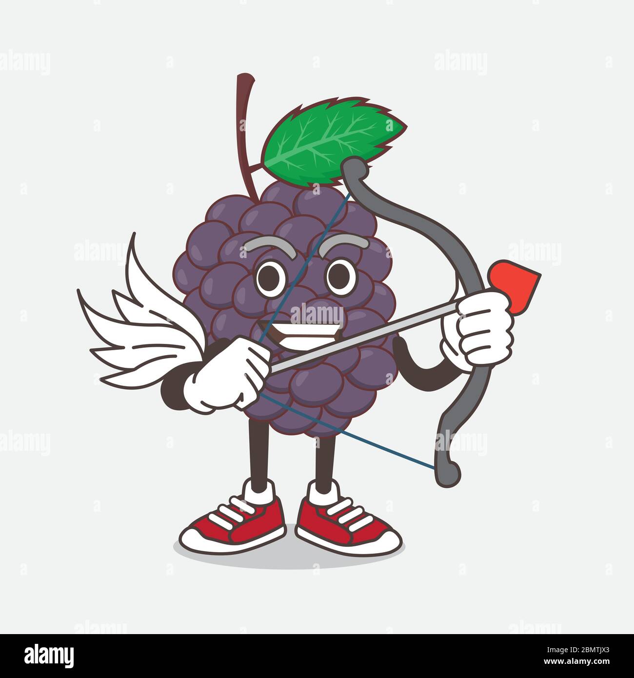 An illustration of Mulberry Fruit cartoon mascot character Cupid with ...
