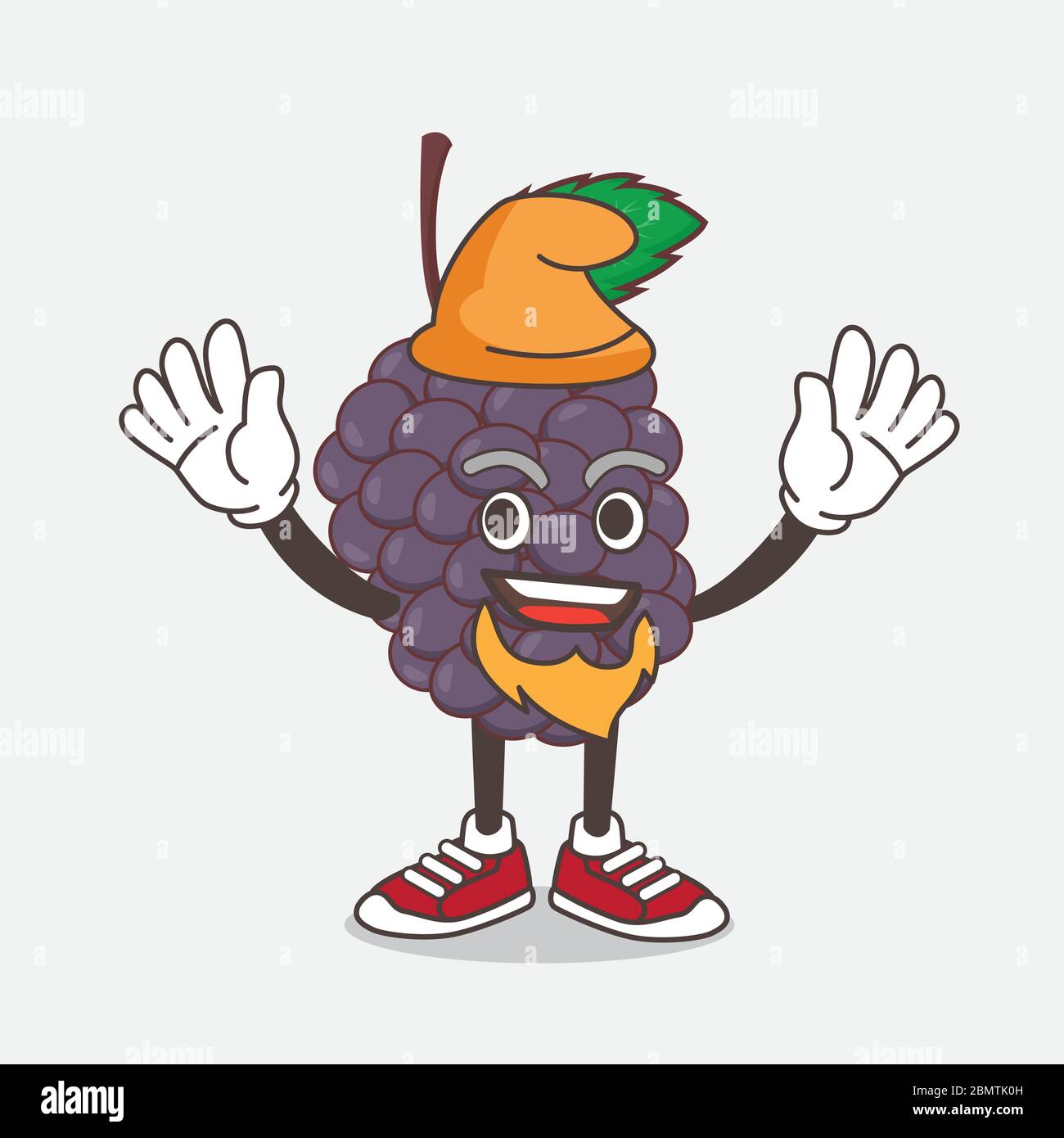 An illustration of Mulberry Fruit cartoon mascot character performed as ...
