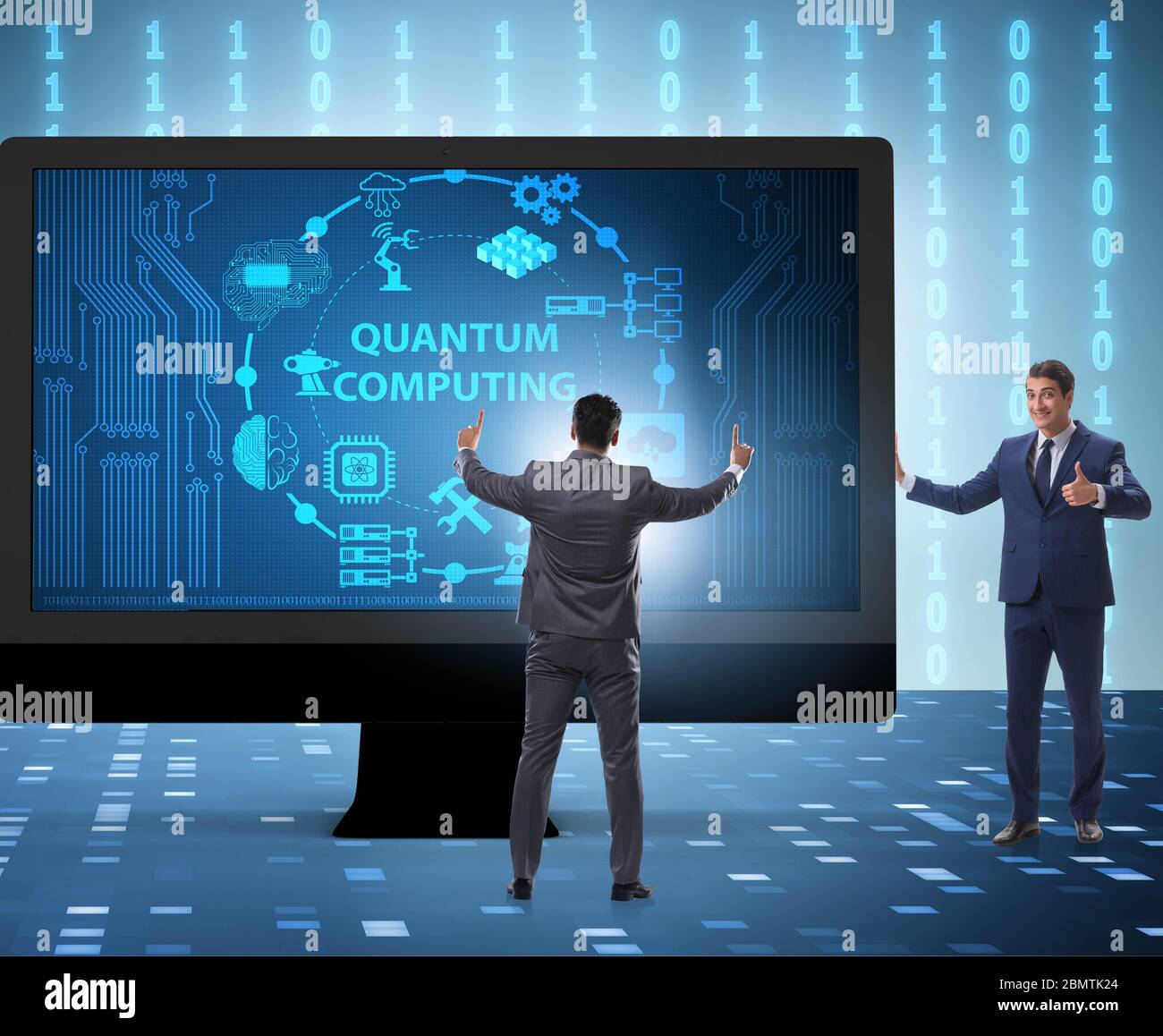 The concept of quantum computing with businessman Stock Photo - Alamy