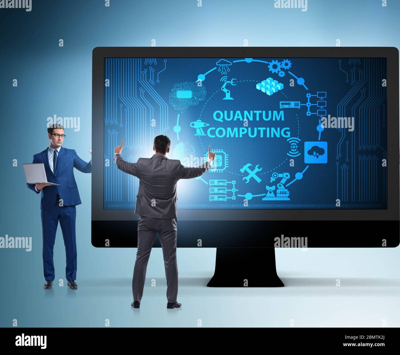 The concept of quantum computing with businessman Stock Photo - Alamy