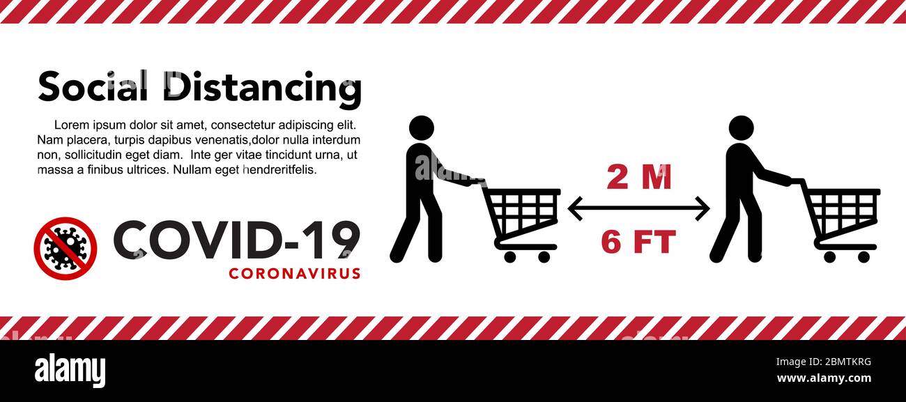 Social distancing banner. Keep the 2 meter distance. Coronovirus ...