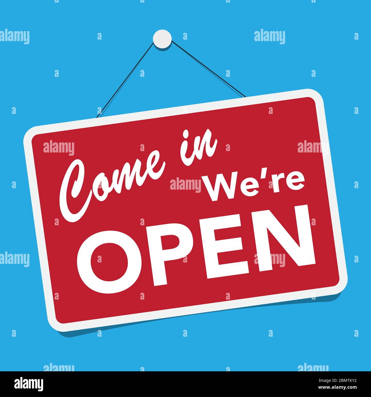A business sign that says 'Come In, We're Open'.Vector eps10 Stock ...
