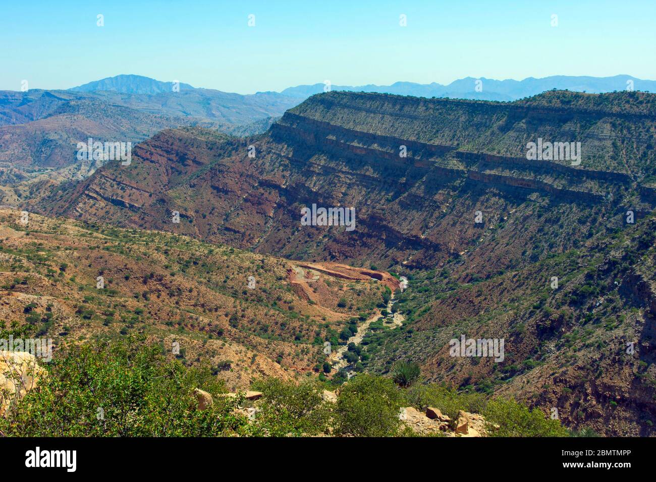View over scenic and colorful mountainous valley, Afar region, Ethiopia ...