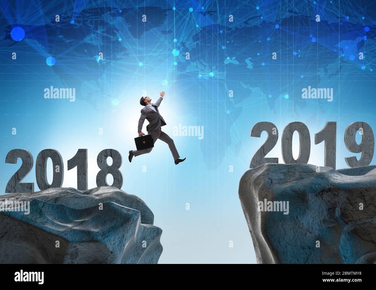 The concept of transition between 2018 and 2019 Stock Photo - Alamy