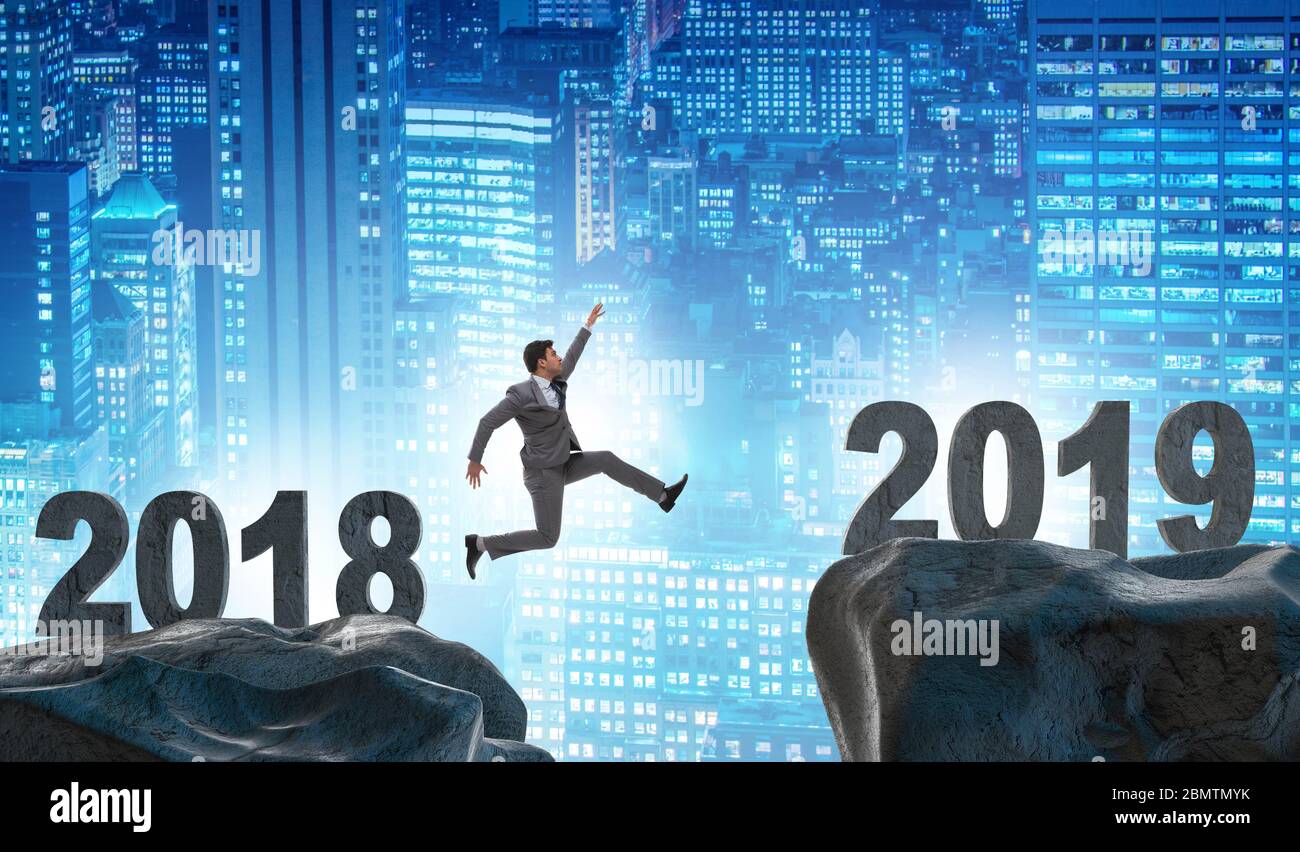 The concept of transition between 2018 and 2019 Stock Photo - Alamy