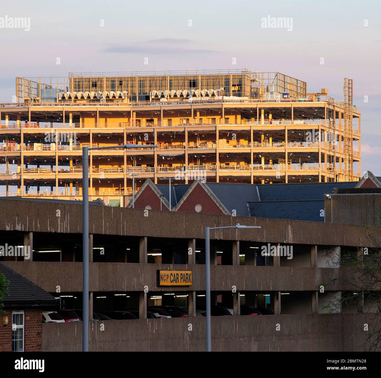 Sunset looking towards the South Side, Nottingham City Centre, captured ...