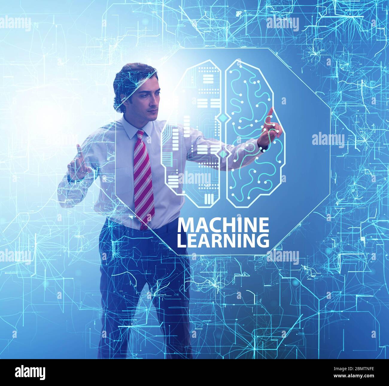 The machine learning concept as modern technology Stock Photo - Alamy
