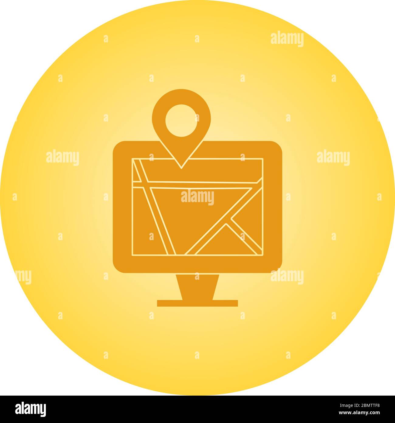 Beautiful Maps on computer Vector Glyph icon Stock Vector Image & Art ...