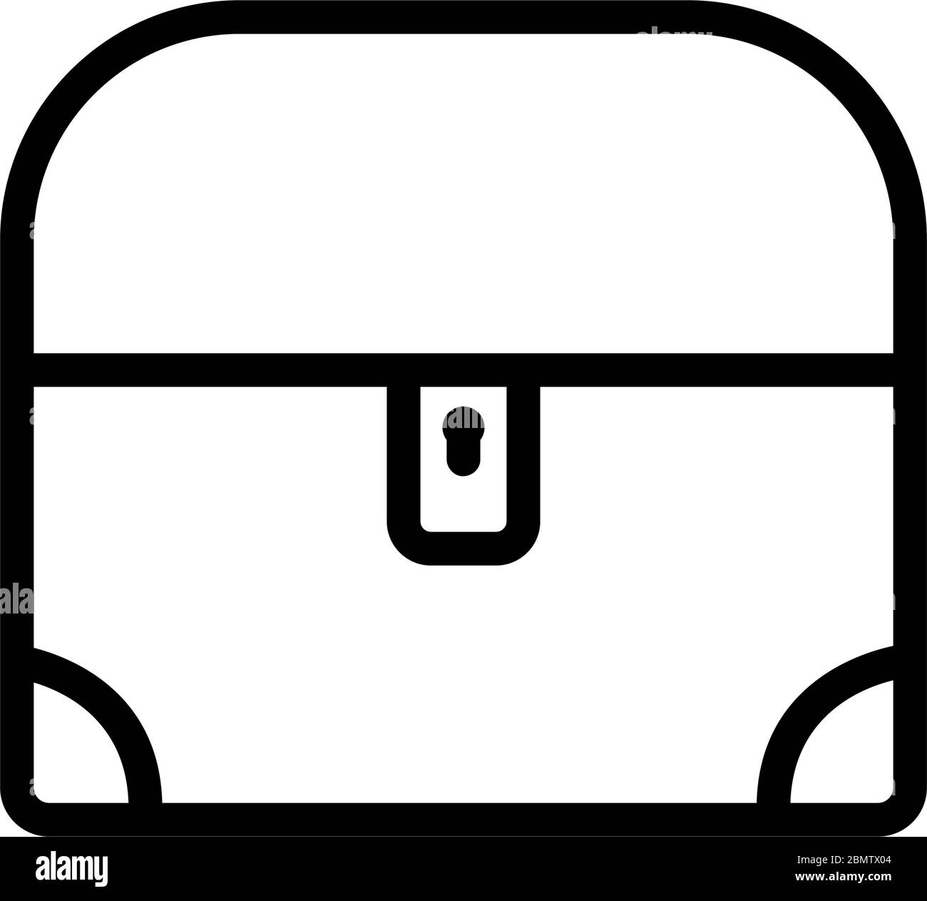 closed chest with rounded lid icon vector outline illustration Stock ...