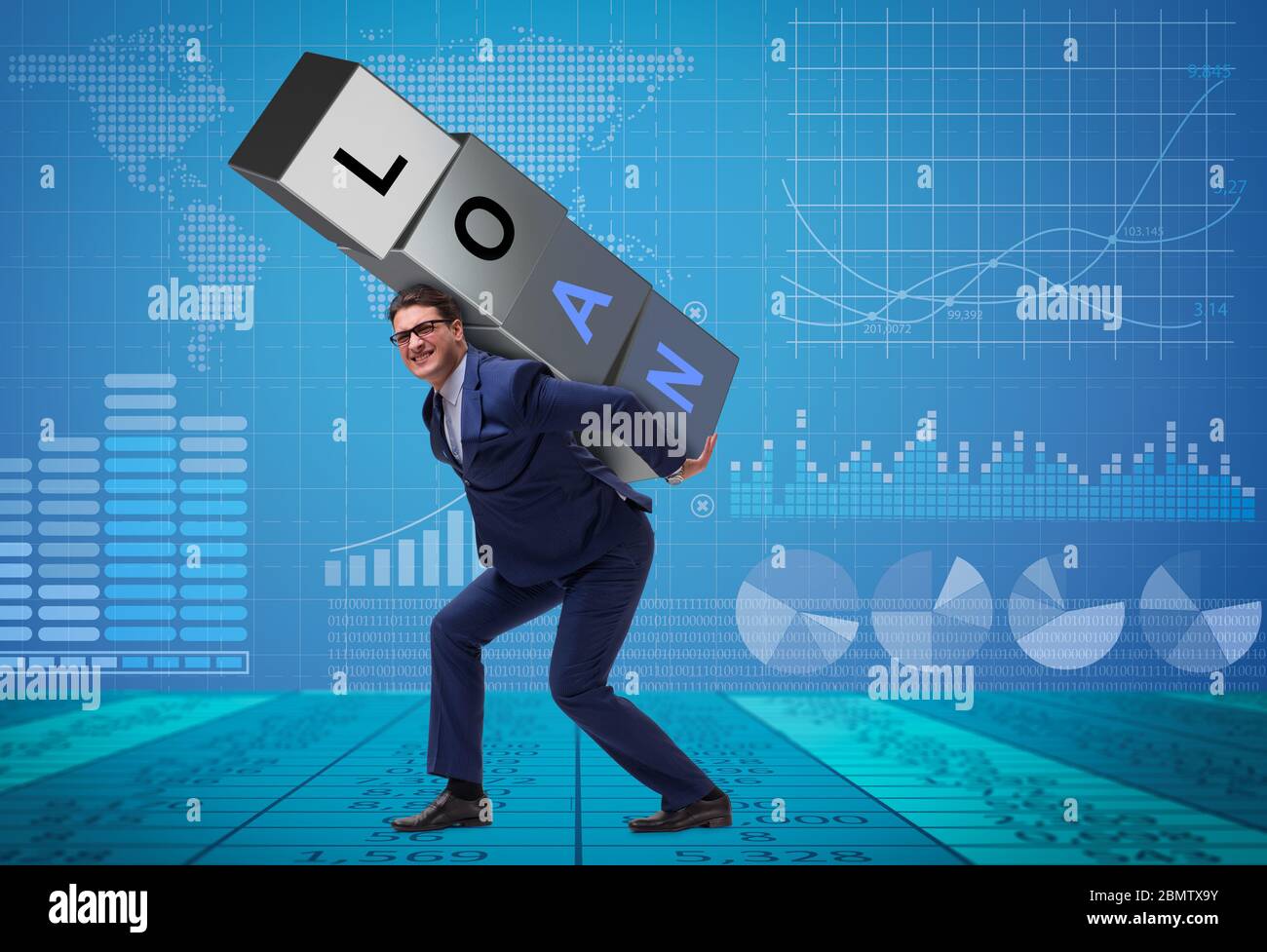 Man under burden loan hi-res stock photography and images - Alamy