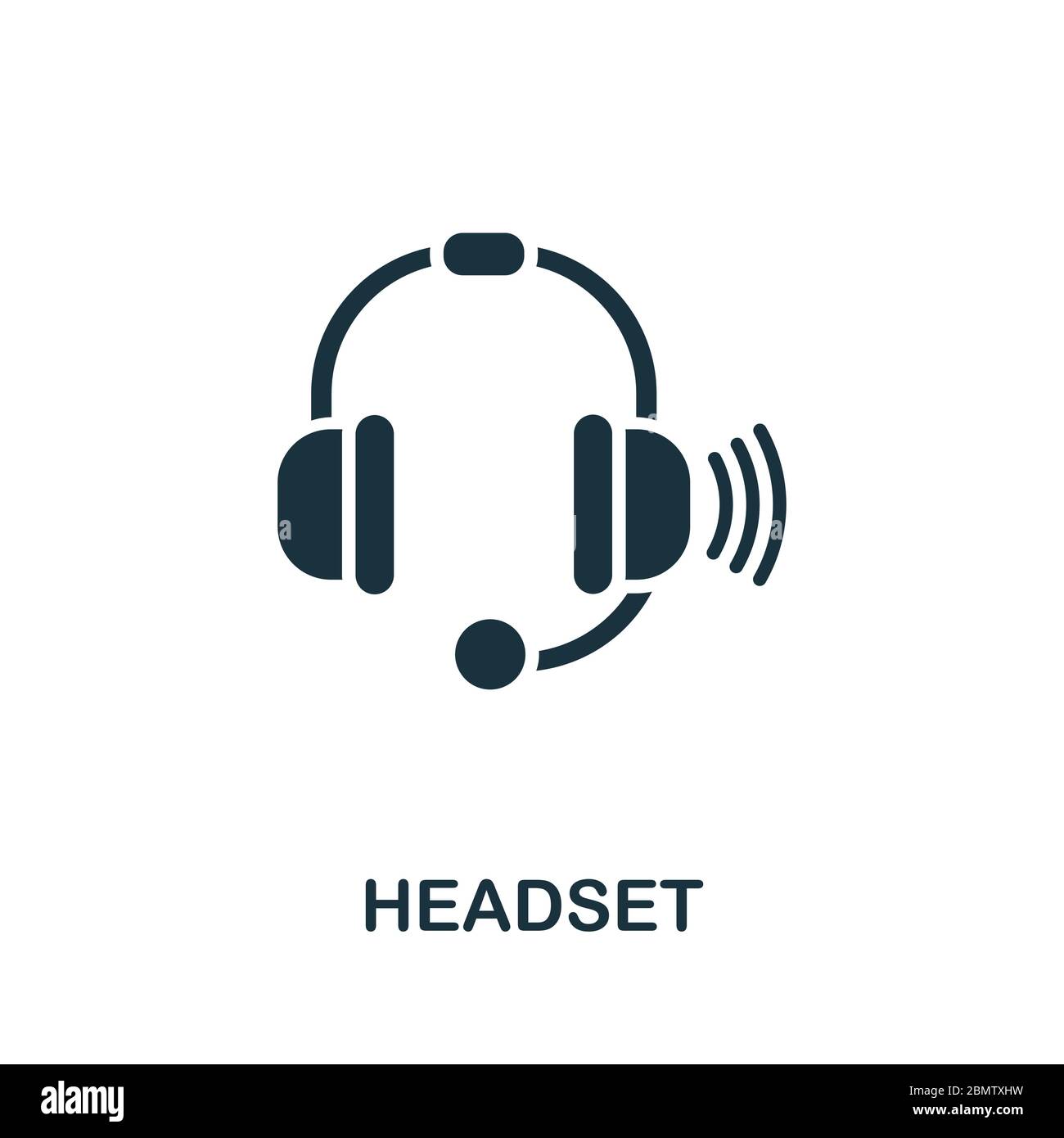 Headset icon. Simple illustration from wireless devices collection ...