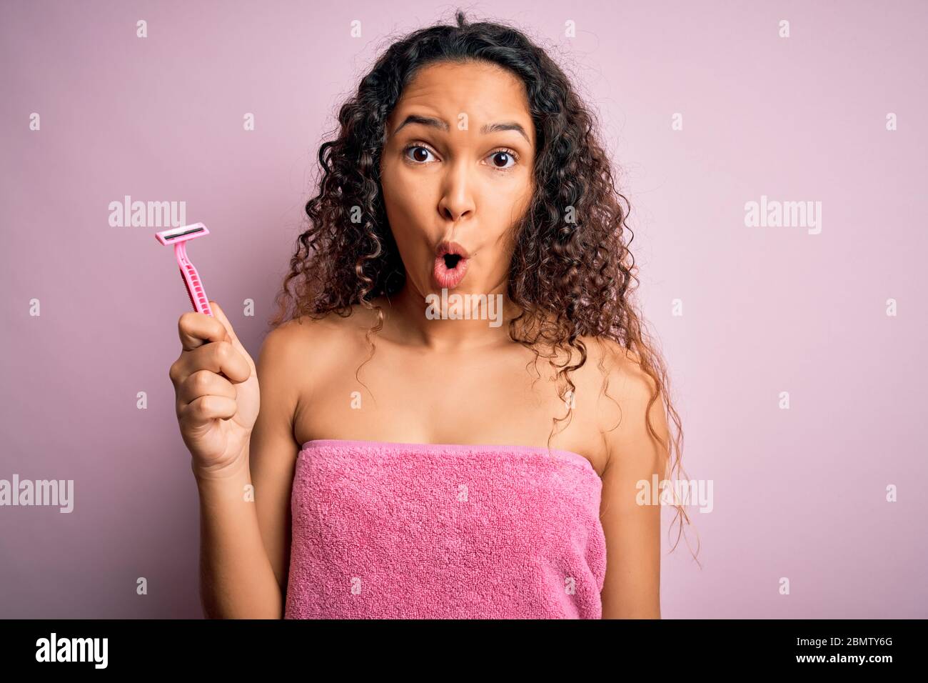 Woman in shower surprise bathroom hi-res stock photography and images ...