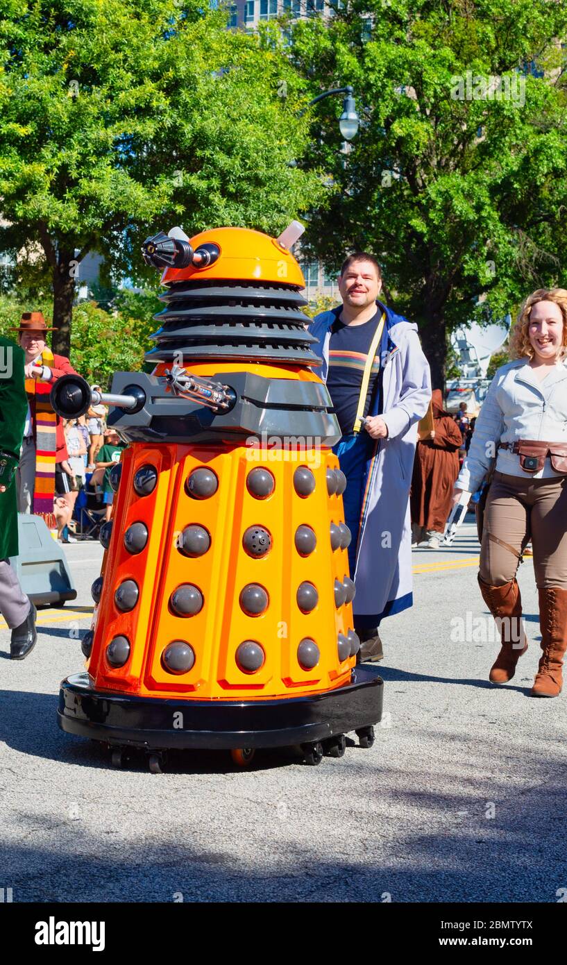 Orange Robot on Parade Stock Photo - Alamy