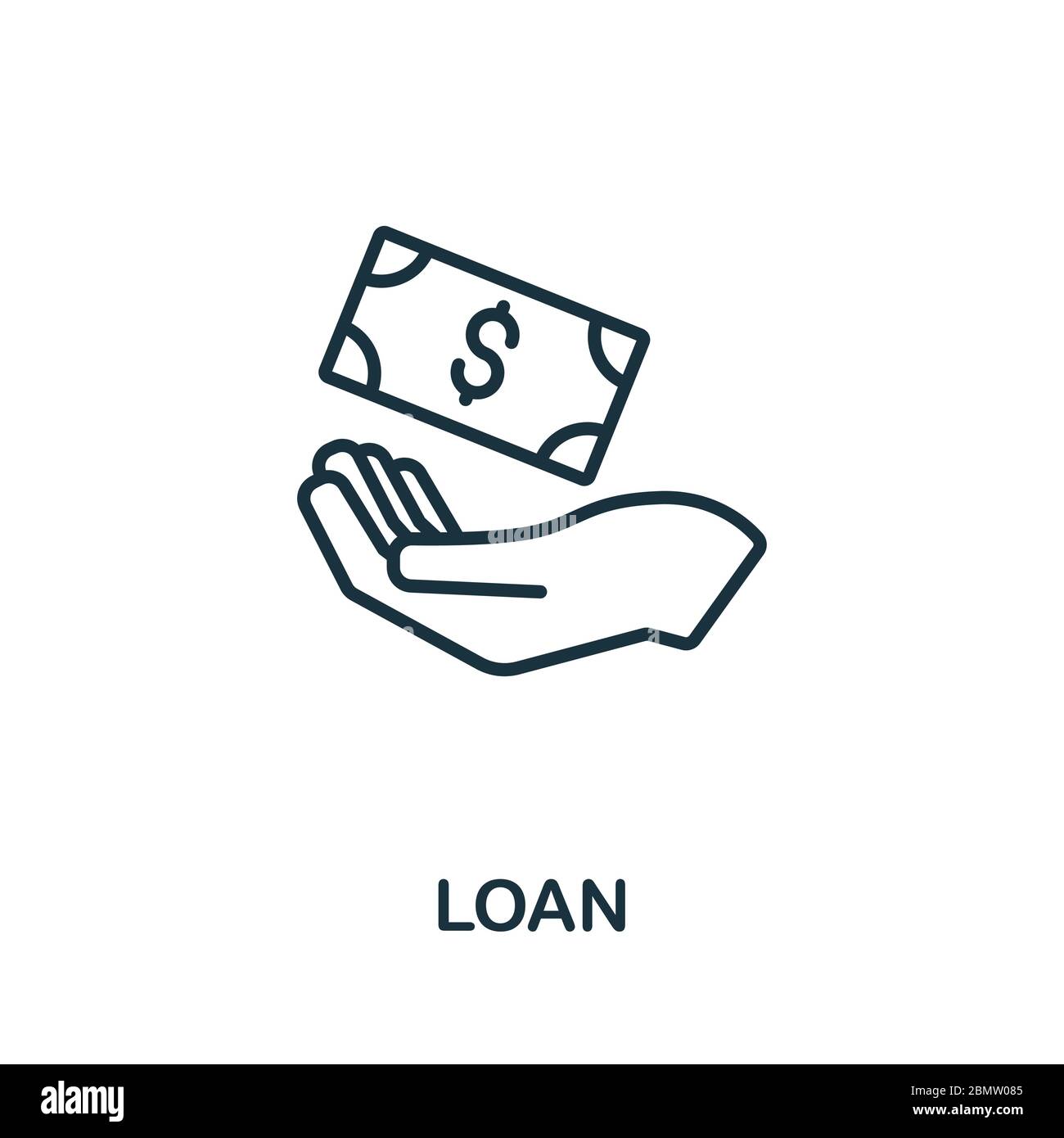 Loan icon from business training collection. Simple line Loan icon for ...