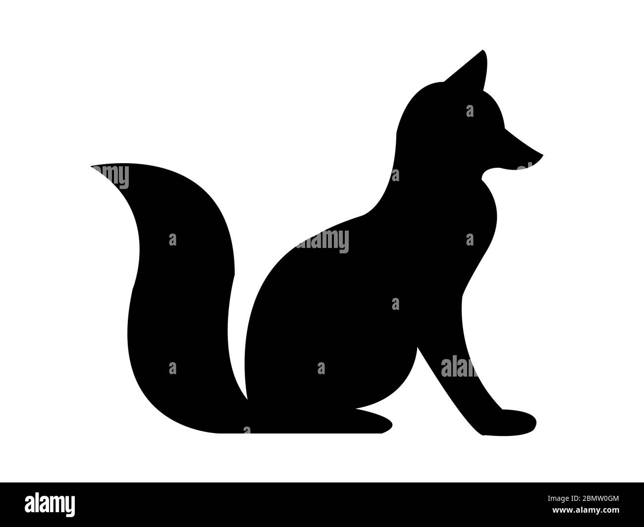 Fox Silhouette on White Background Stock Photo - Alamy