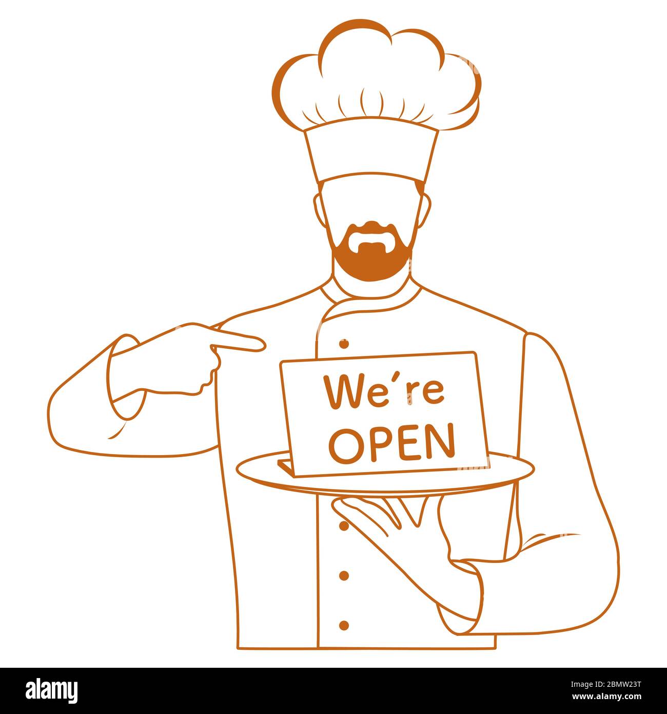 Vector illustration Reopening of cafe, restaurant after COVID-19 ...