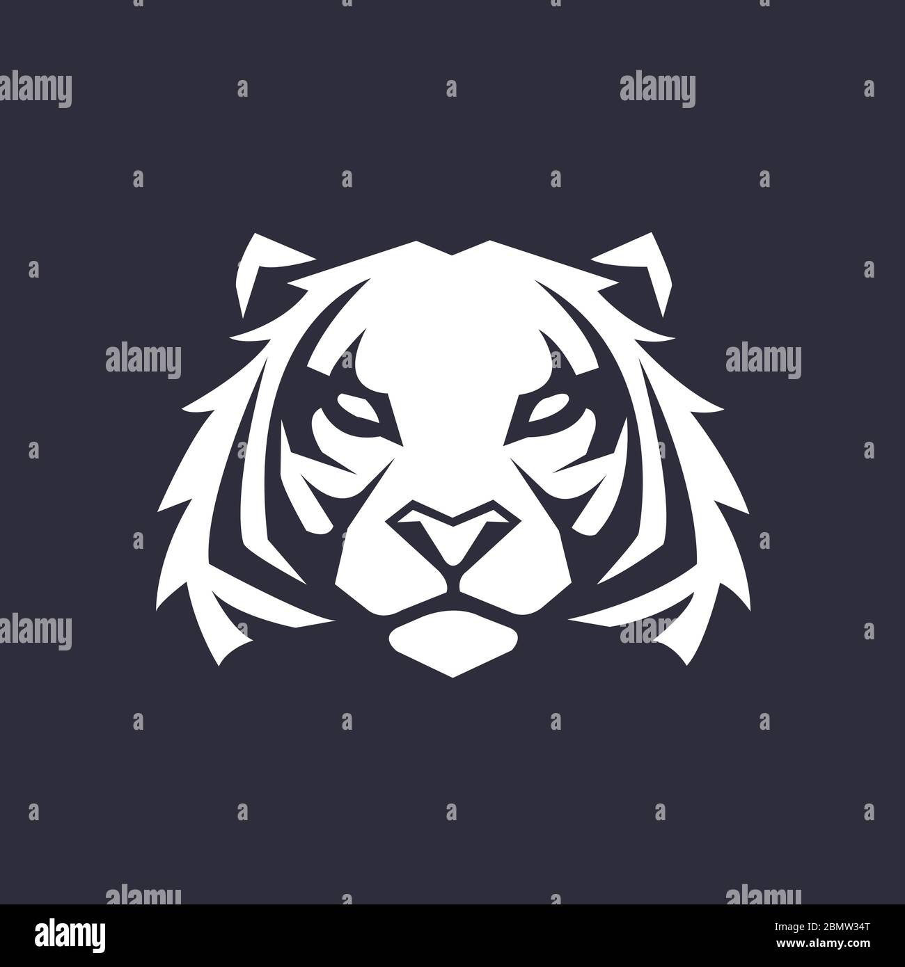 tiger head, face for retro logos, emblems, badges, labels template and ...