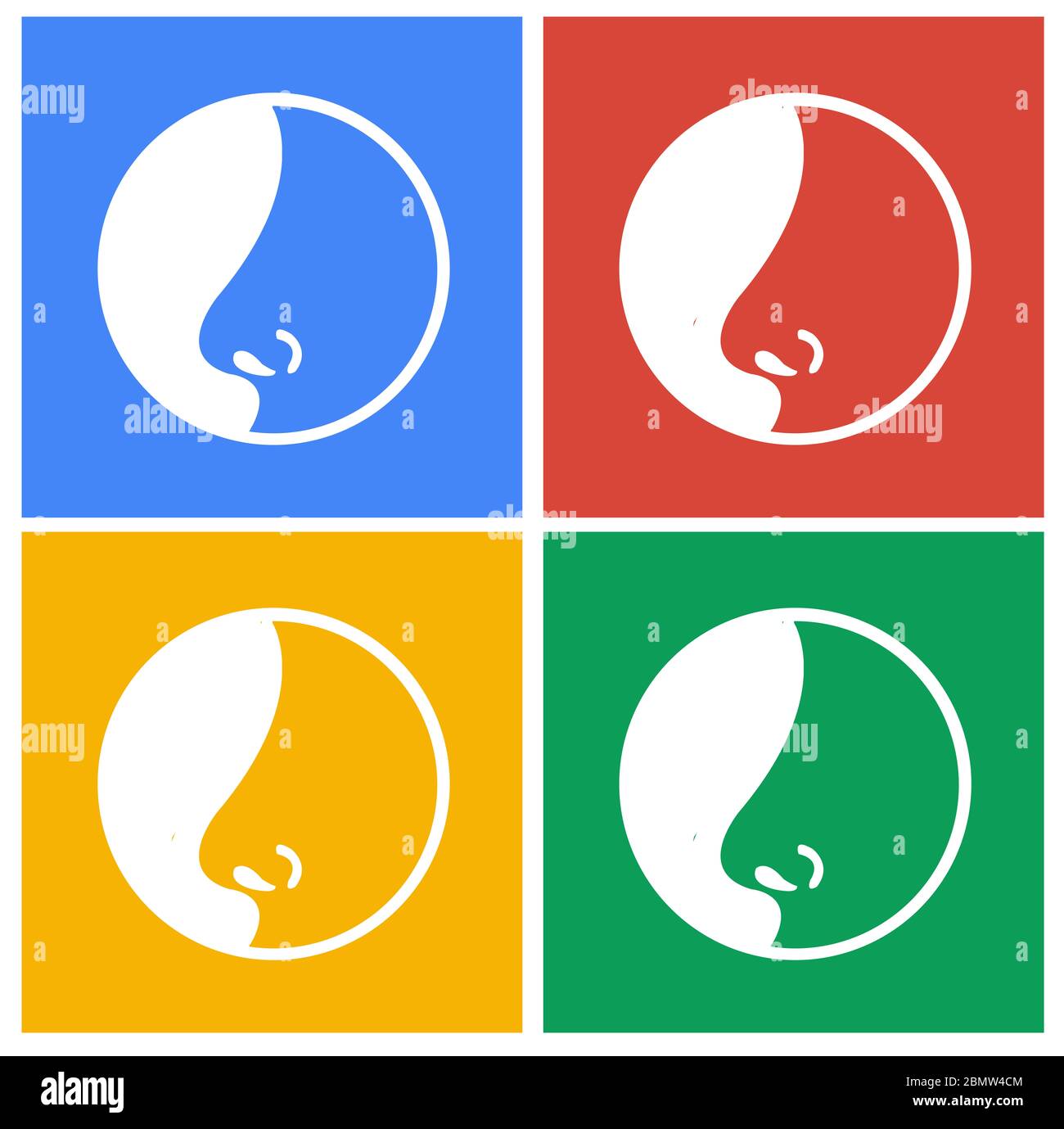 Human Nose with Different Background Colors Stock Photo - Alamy