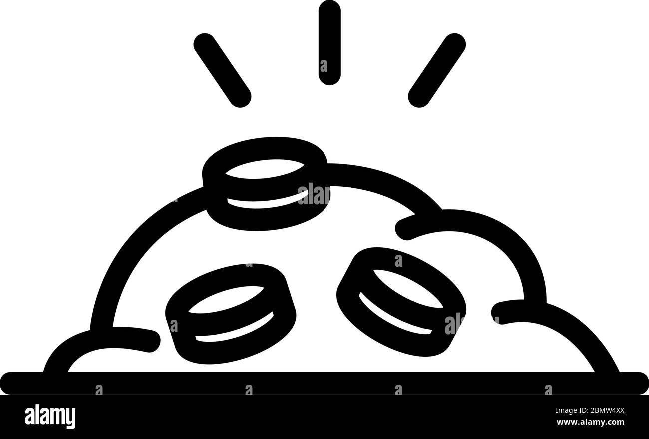 mountain of gold coins icon vector outline illustration Stock Vector ...