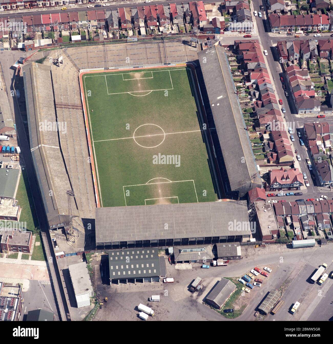 Historic aerial view of Fratton Park Football Stadium, home of ...