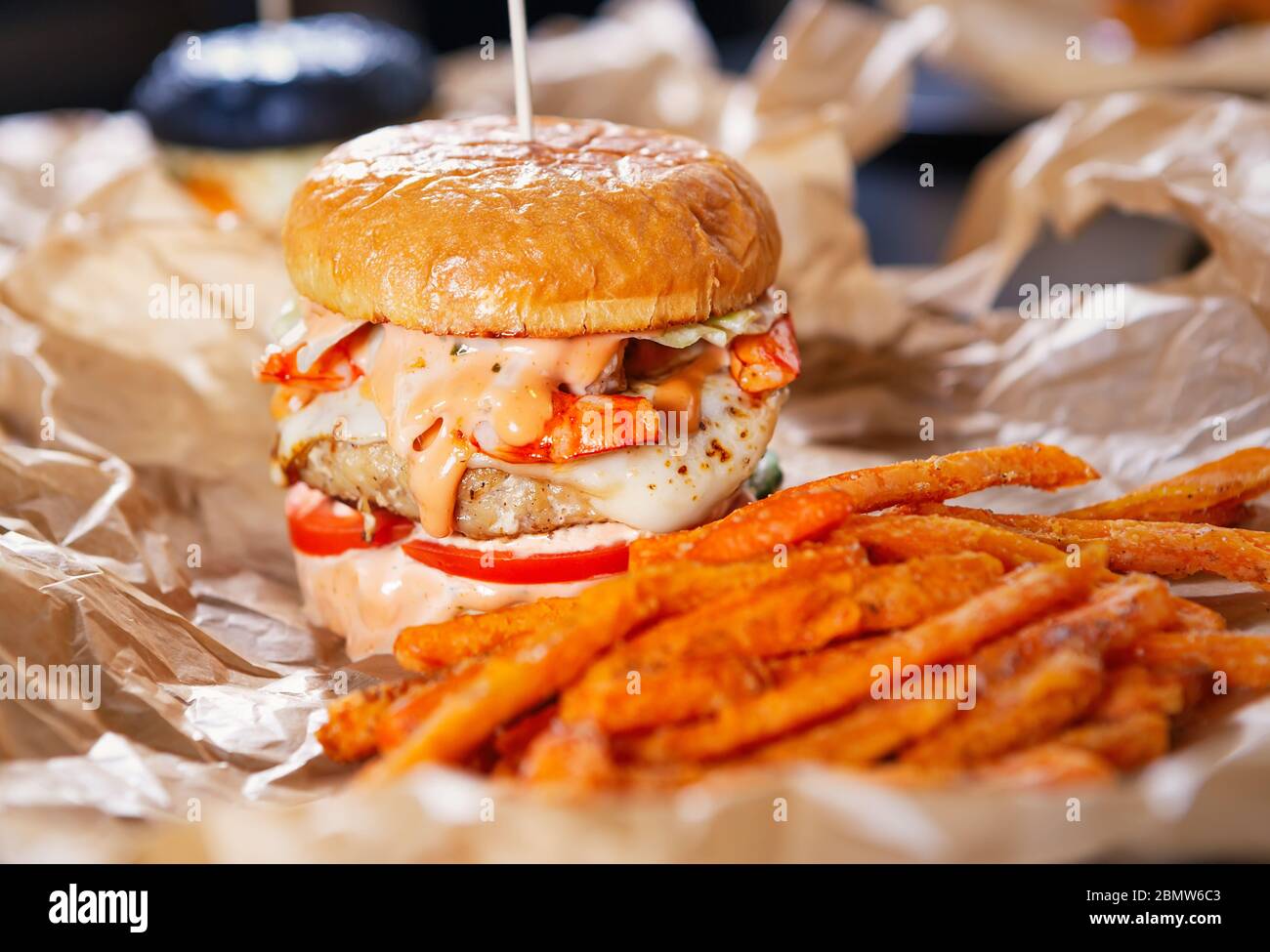 Delicious fast food take away menu.American fastfood on crafted brown ...