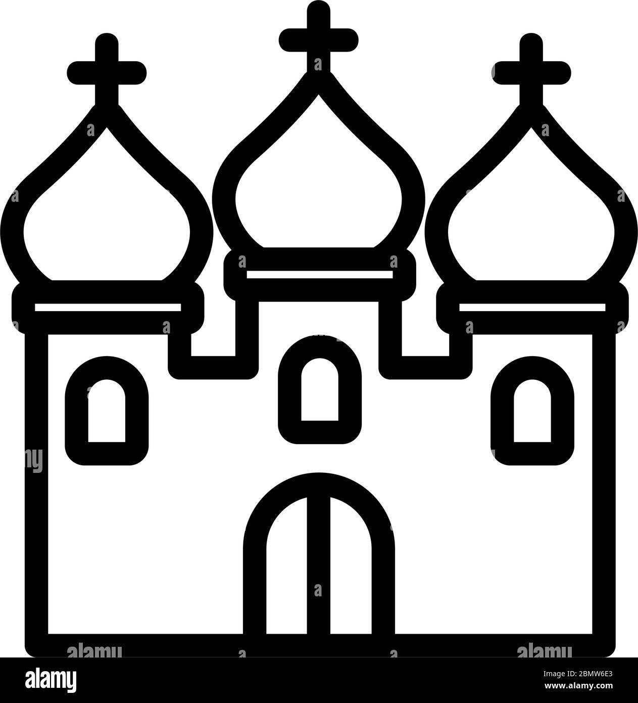 christian temple with domes icon vector outline illustration Stock ...