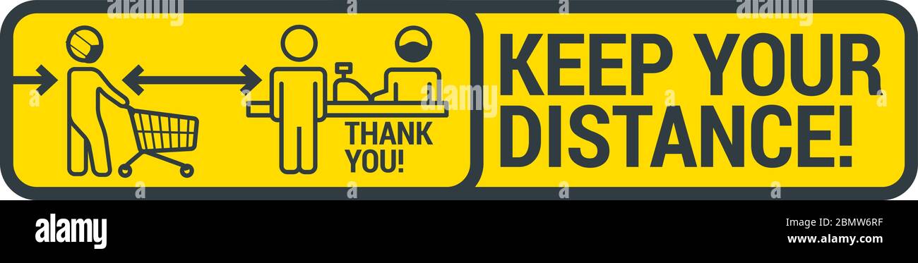 Keep safe social distance sign Stock Vector Image & Art - Alamy