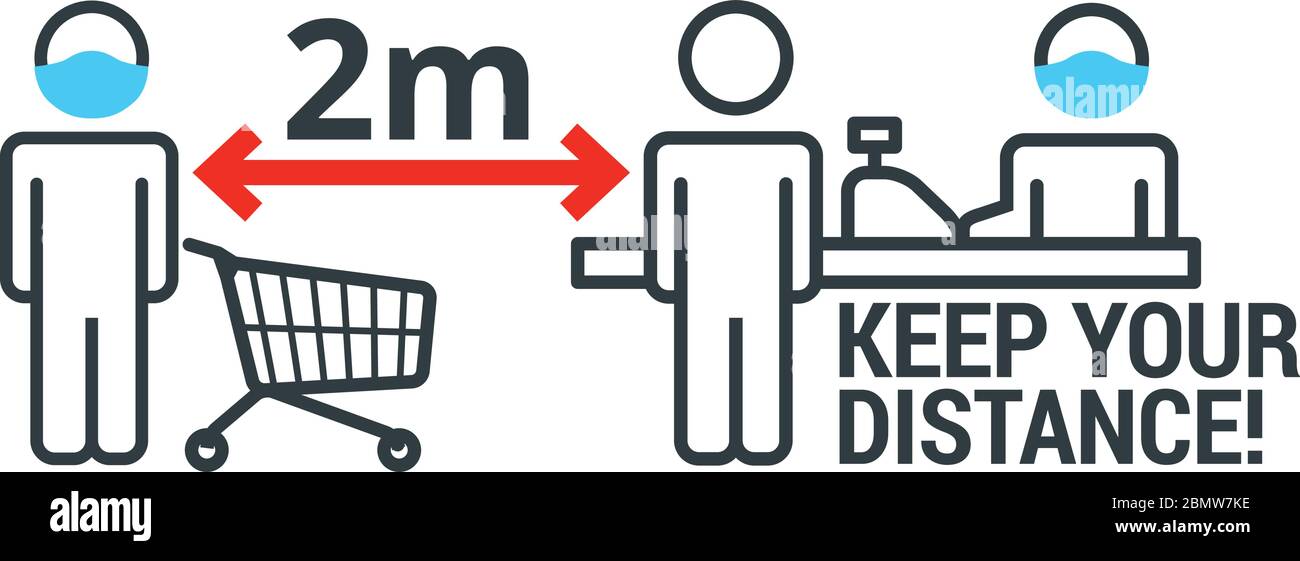 Keep safe social distance sign Stock Vector Image & Art - Alamy