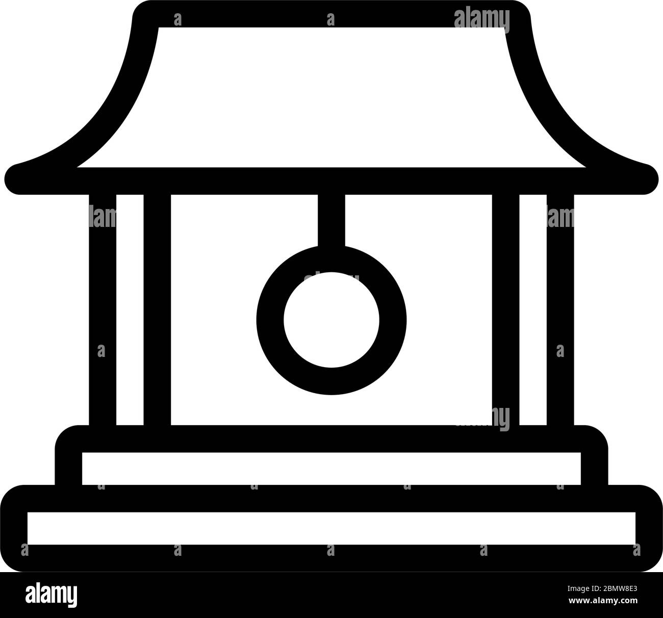 temple bell icon vector outline illustration Stock Vector Image & Art ...