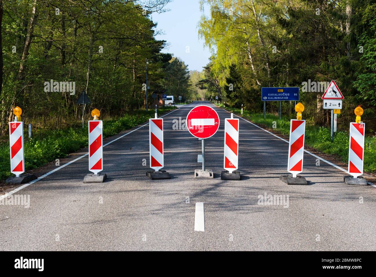 State border between Lithuania and the Russian enclave of Kaliningrad ...