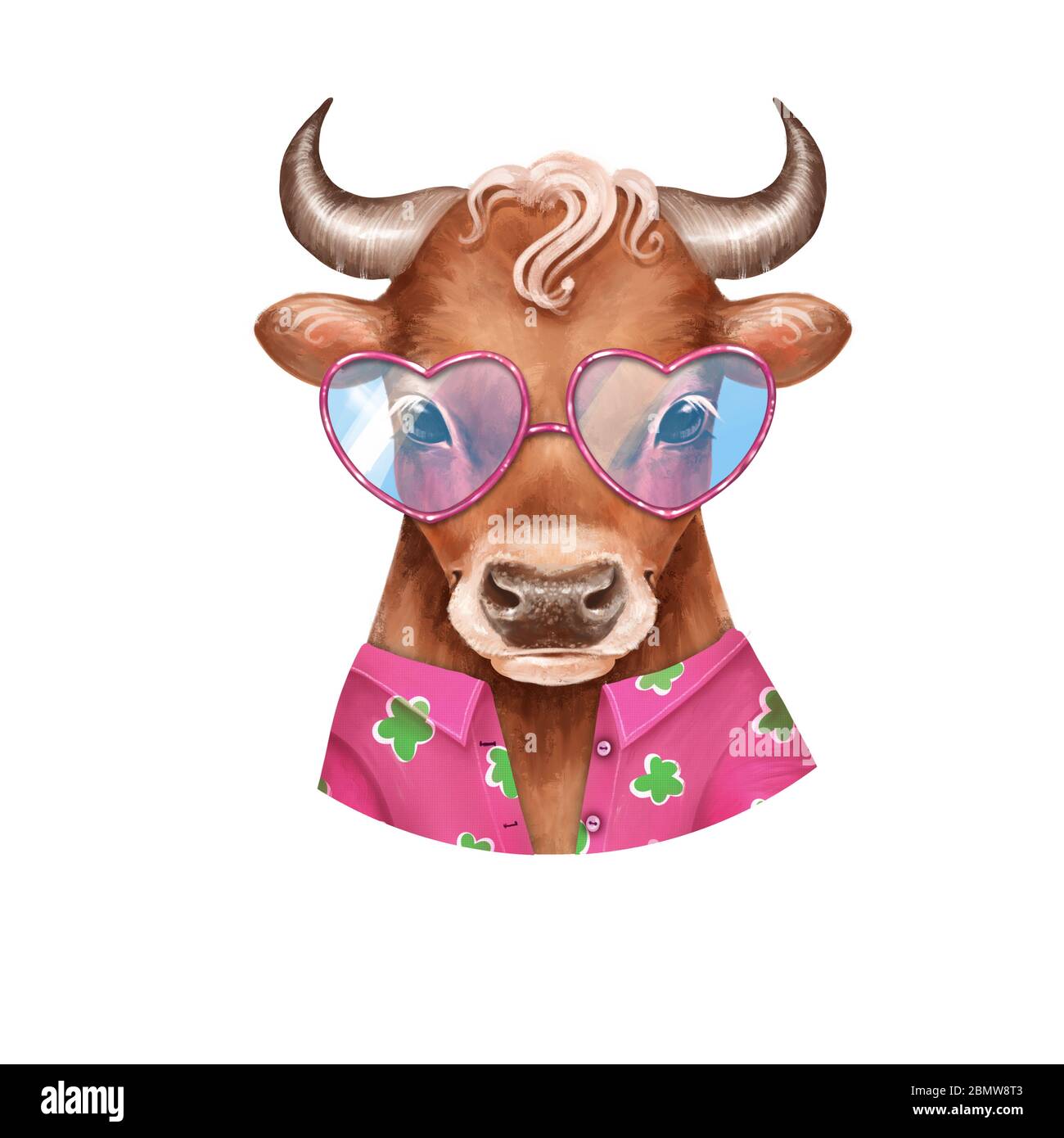 Cute llustration of Bull Stock Photo - Alamy