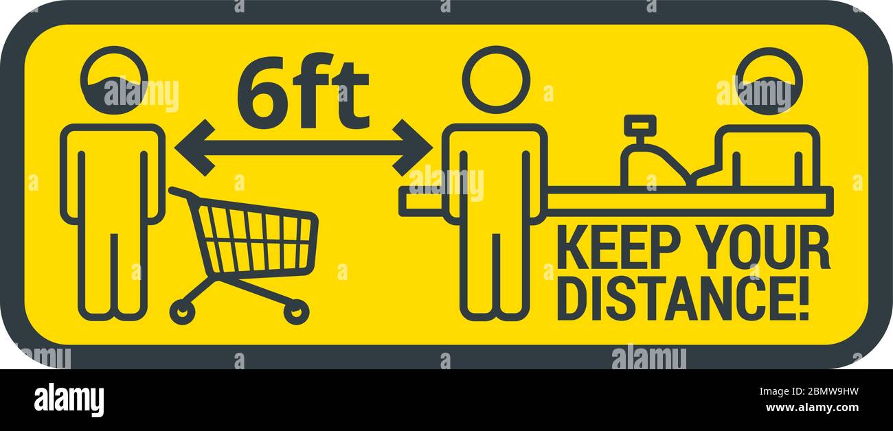 Keep safe social distance sign Stock Vector Image & Art - Alamy