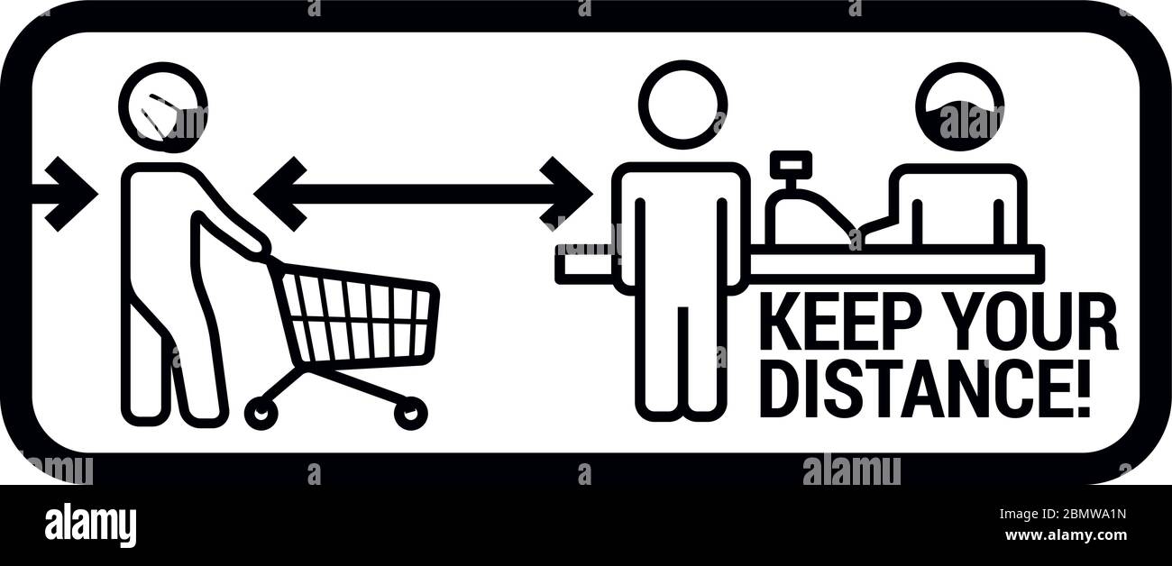 Keep safe social distance sign Stock Vector Image & Art - Alamy