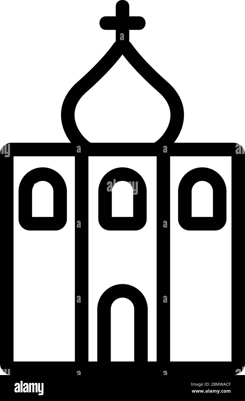 christian temple icon vector outline illustration Stock Vector Image ...