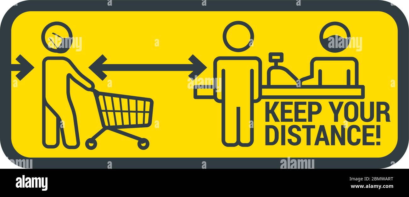 Keep safe social distance sign Stock Vector Image & Art - Alamy