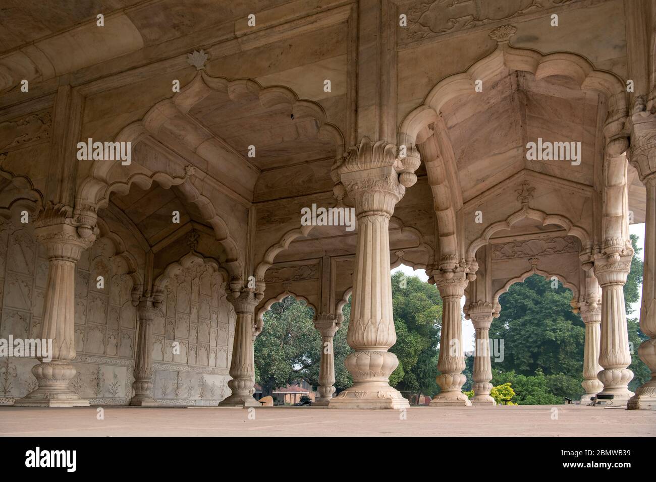 Side view Bhadon pavilion Red Fort Delhi India Stock Photo - Alamy
