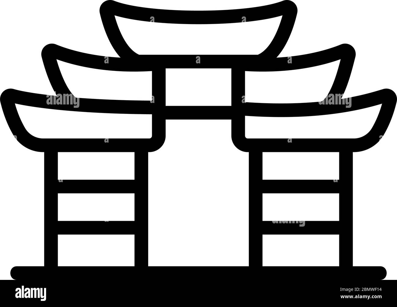 chinese temple icon vector outline illustration Stock Vector Image ...