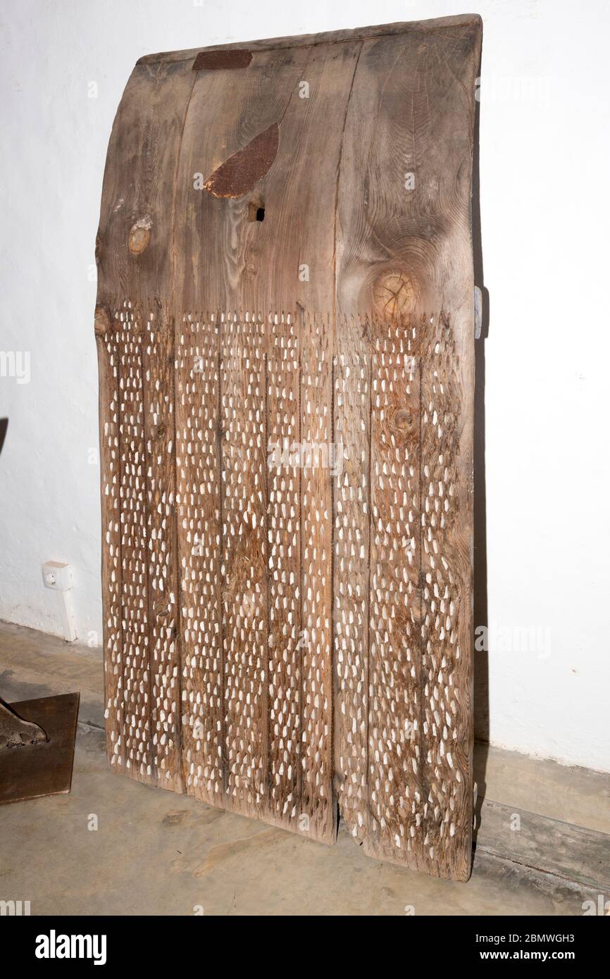 Antique threshing board to separate cereals from straw, Lanzarote ...