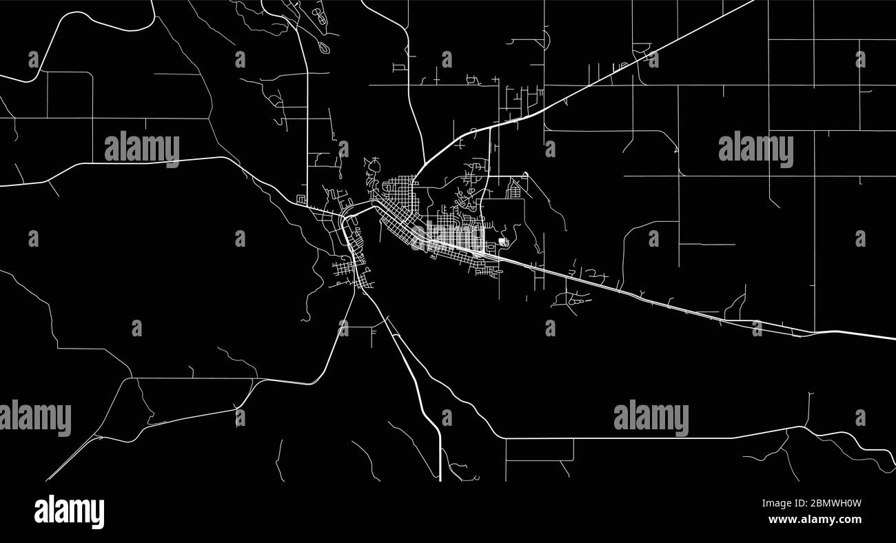 Urban vector city map of Pierre, USA. South Dakota state capital Stock ...