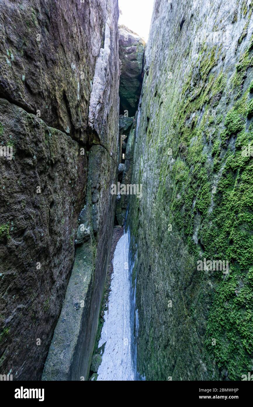 Stolowe Mountains National Park. Path in Rock Labyrinth hiking trail ...