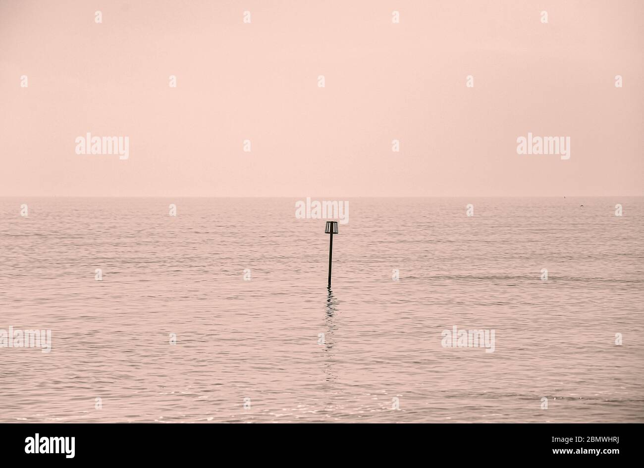 Still water sea landscape at Ferring beach near Worthing Stock Photo ...