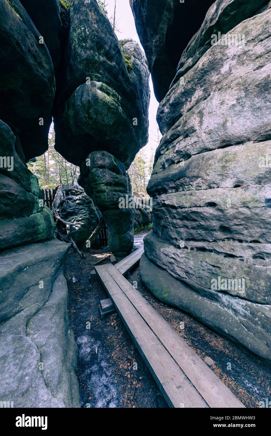 Poland gory stolowe national park rock hi-res stock photography and ...