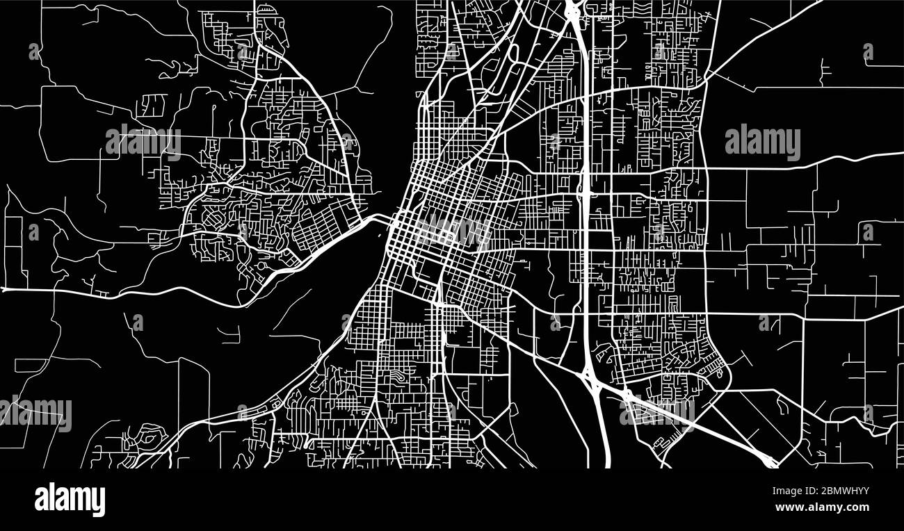 Urban vector city map of Salem, USA. Oregon state capital Stock Vector ...