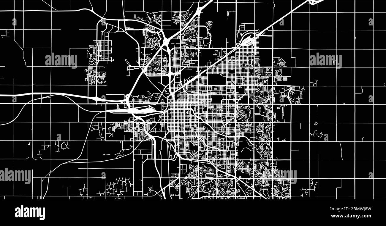 Urban vector city map of Lincoln, USA. Nebraska state capital Stock ...