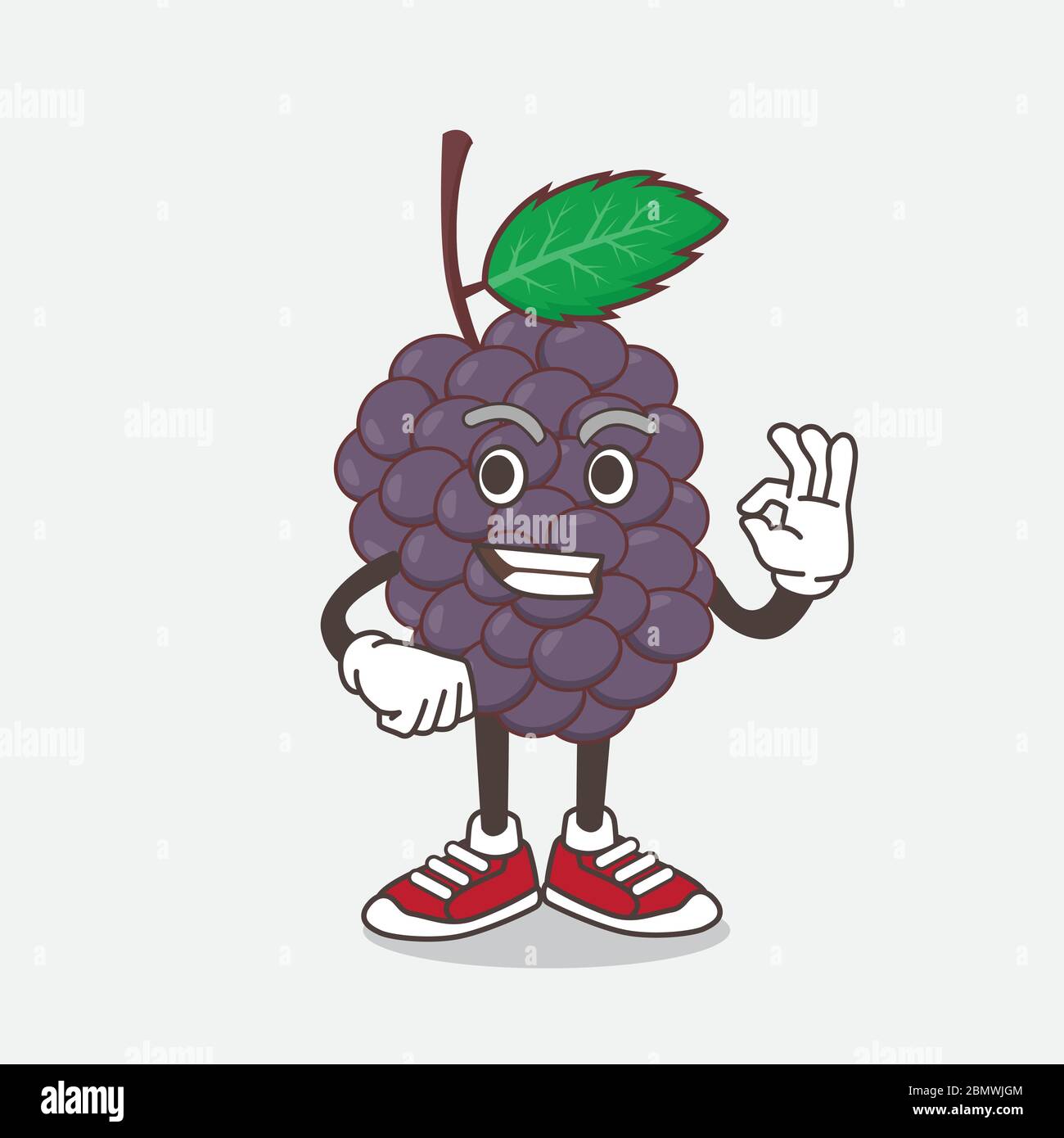 An illustration of Mulberry Fruit cartoon mascot character with calling ...