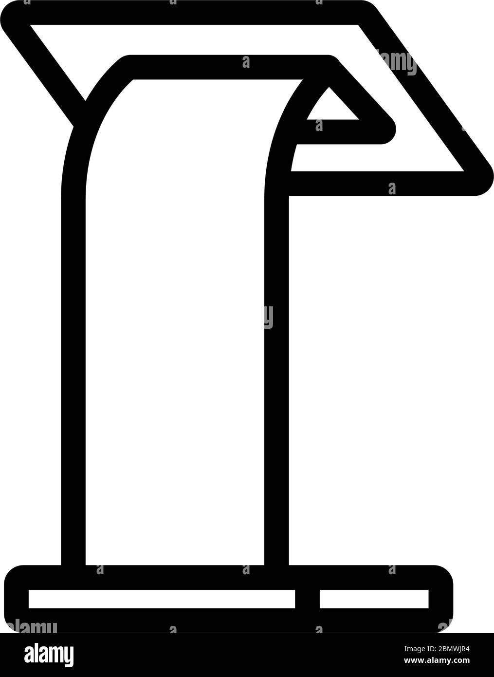 tribune with rounded support icon vector outline illustration Stock ...